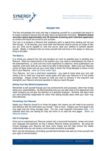 Effective Resume Writing | PDF | Resume Writing and Advice | Job Search