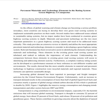 Pavement Preservation - carbon footprint | PPT