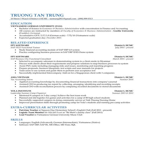 Resume_Trung Truong | PDF