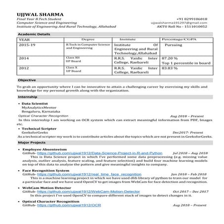 Resume ujjwal | PDF