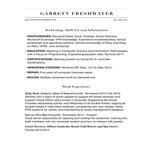 Garrett Freshwater presentations