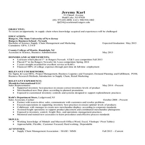Resume update Jeremy Karl | PDF