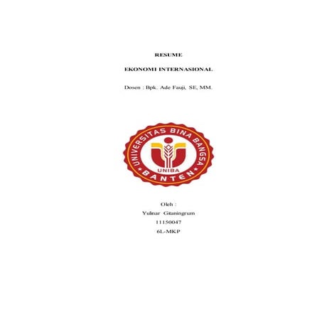 Resume UTS Ekonomi Internasional | PDF