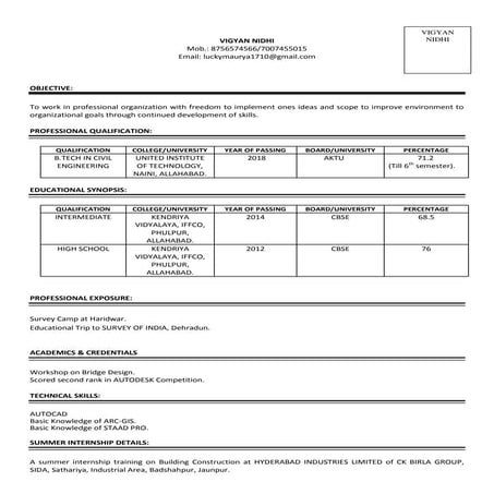 Resume Format | PDF