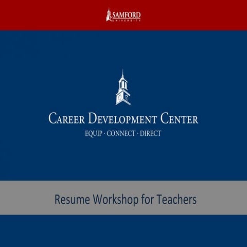 Resume Workshop for Teachers | PPT