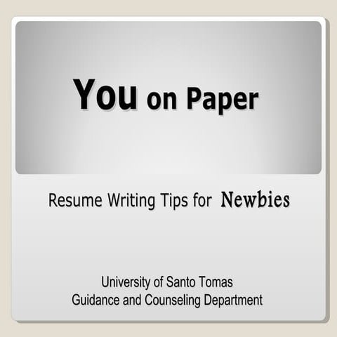 Resume writing | PPT