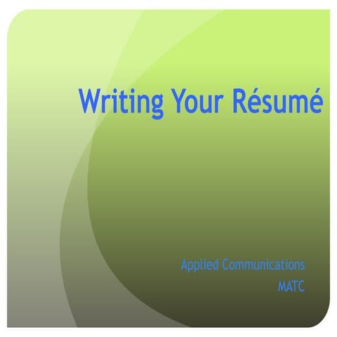 Resume writing | PPT