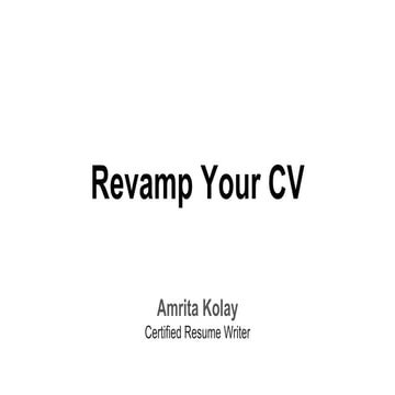 Revamp Your CV | PPT