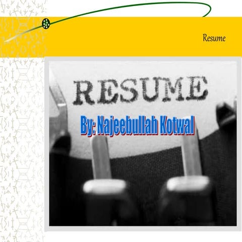 This presentation help you resume writing.ppt