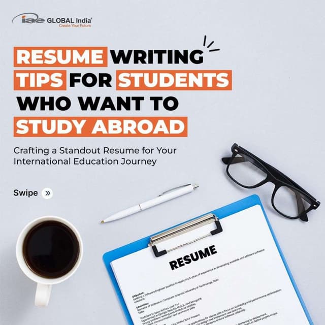Resume writing tips for students aspiring to study abroad | PPTX