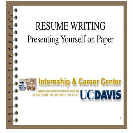 RESUME WRITING Presenting Yourself On Paper | PDF