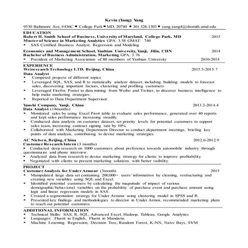 Resume yang | PDF