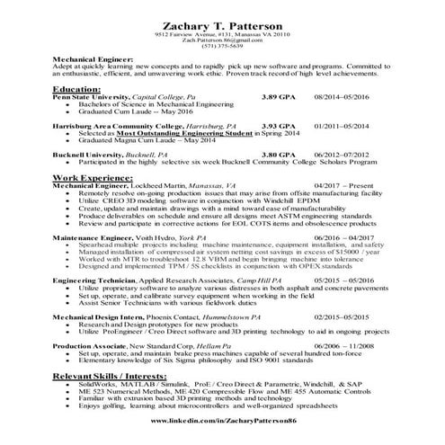 ZACHARY STEICHEN 2016 resume | PDF