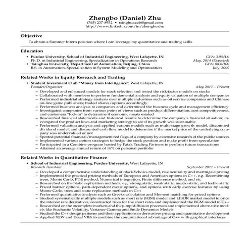 Resume_Zhengbo (Daniel) Zhu_Consulting | PDF