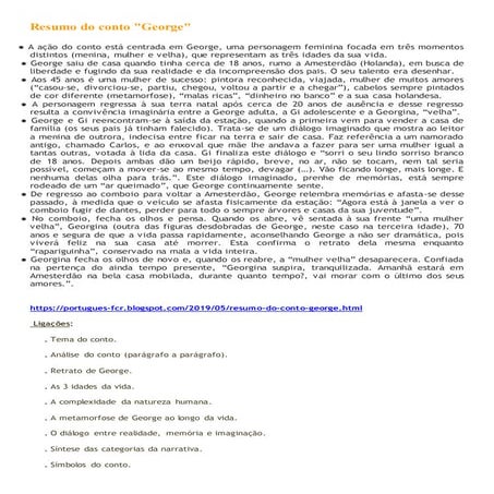 Resumo do conto george | DOCX
