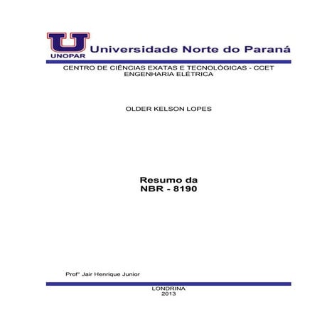Resumo nbr 8190 | DOCX