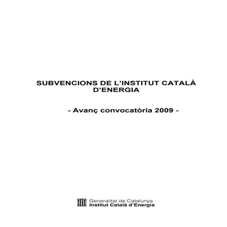 Convocatoria subvencions ICAEN | PDF