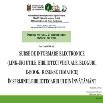 Olga Dascal. Surse de informare electronice (link-uri utile, biblioteci ...