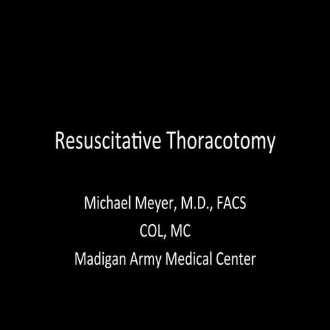 Resuscitative thoracotomy | PDF