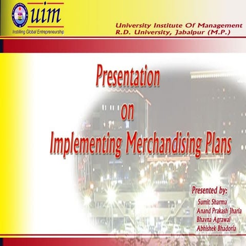 Retail management-implementing merchandise plans | PPT