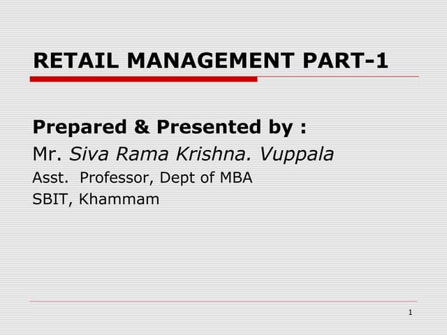 Introduction to Retailing | PPTX