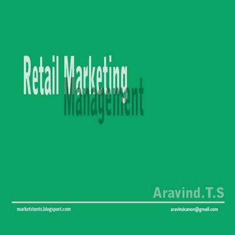 Retail Management # 1 | PPTX