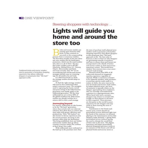 Retail Asia (print) March 2018, pp 6-7 : One viewpoint - Lights will ...
