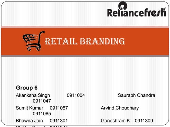 Retail analytics reliance | PPT