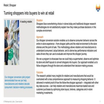 Turning Shoppers into Buyers to Win at Retail | PDF | Retail Industry ...