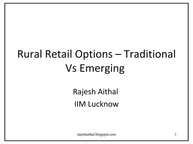 Rural retailing | PPTX