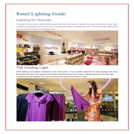 Retail lighting guide | PDF | Retail Industry | Industries