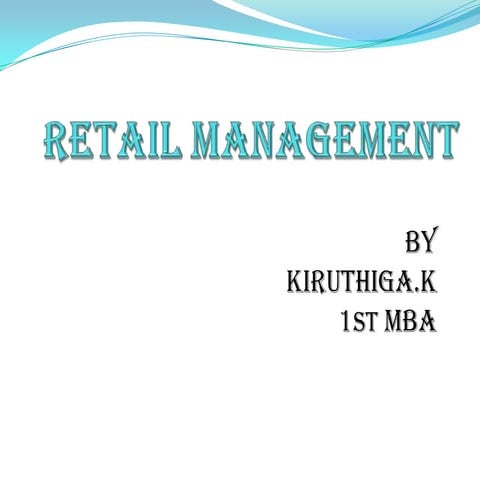 Retail management | PPTX