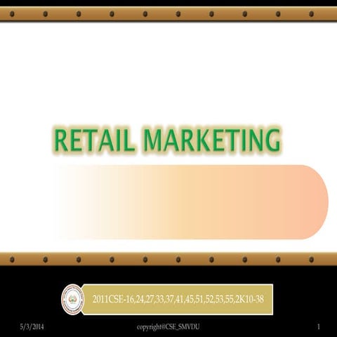 Retail marketing | PPT