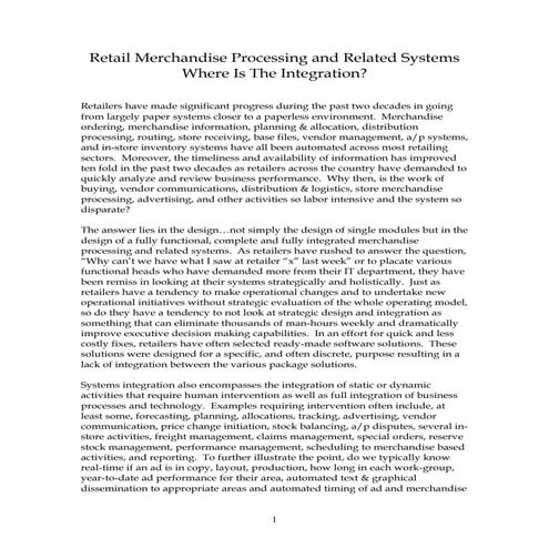 (Group 1) Retail Business Integration (System Intergration ...