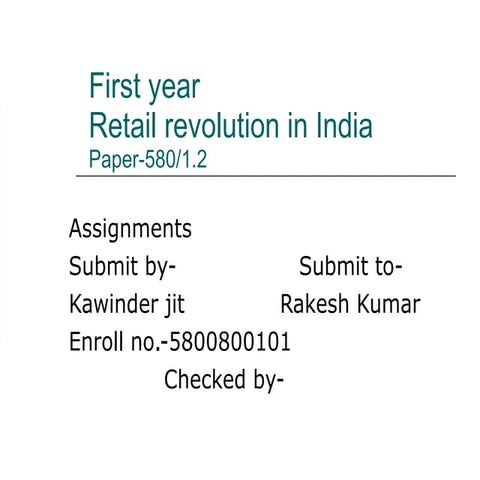 Retail revolution in india | PPT