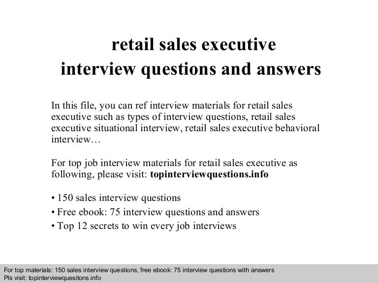 Retail Sales Executive Interview Questions And Answers retail-sales-executive-interview-questions-and-answers