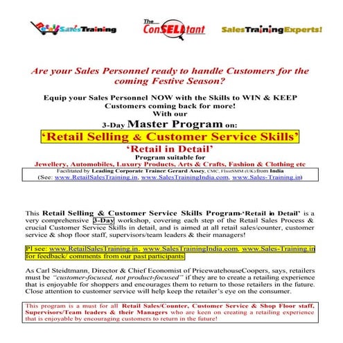 Retail Sales Training 3 Days | PDF