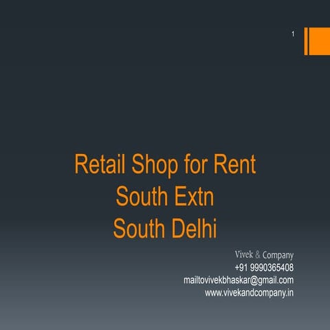 Retail Shop for Rent in South Extn South Delhi | Commercial Space for ...
