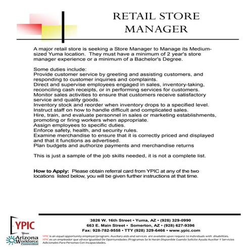 Retail Store Manager | PDF