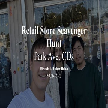 Retail Store Scavenger Hunt - Park Ave. CDs | PPT