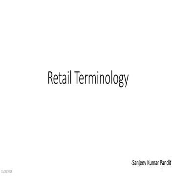 Retail Terminology | PPTX
