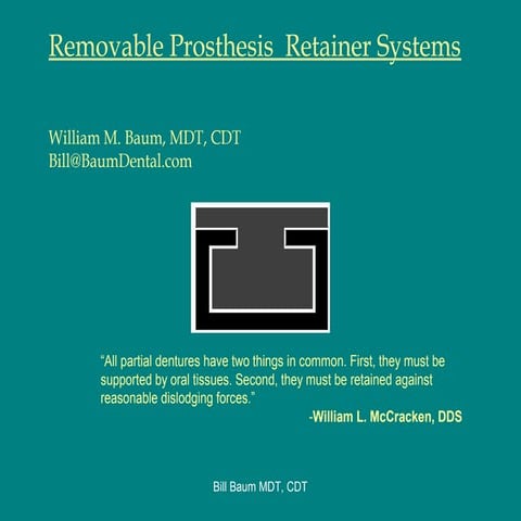 Removable Partial denture Retainer Systems | PPT