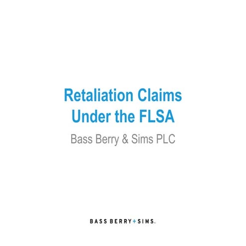 Retaliation Claims Under the FLSA | PDF