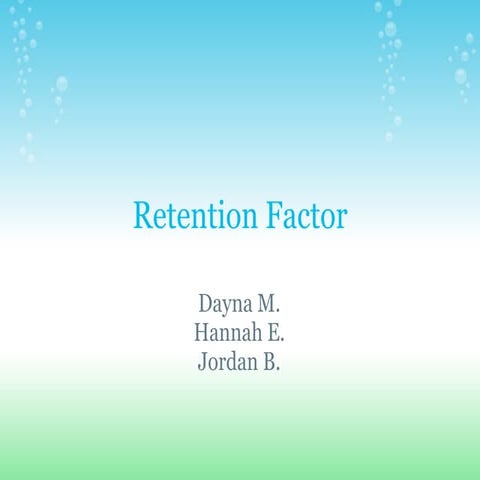 Retention factor | PPT | Chemistry | Science