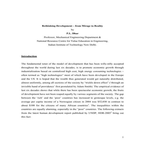 Rethinking development | PDF