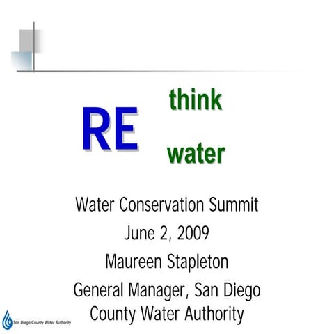 ReTHINK Water - San Diego County Water Authority | PDF
