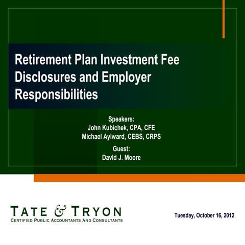 Retirement Plan Investment Fee Disclosure | PDF