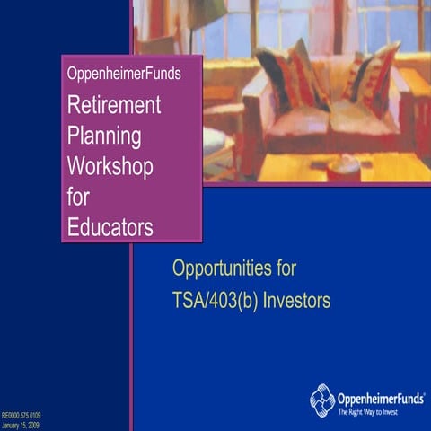 Retirement Planning Workshop For Educators | PPT
