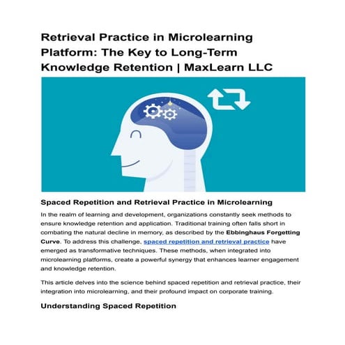 Retrieval Practice in Microlearning Platform_ The Key to Long-Term Knowledge Retention ...