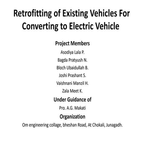 Retro Fitting We1 Pptx Automotive Industry Industries